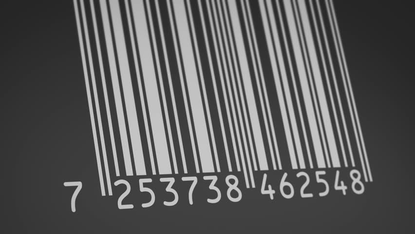Close-up View Of A Barcode Label Being Scanned By The Barcode Reader ...