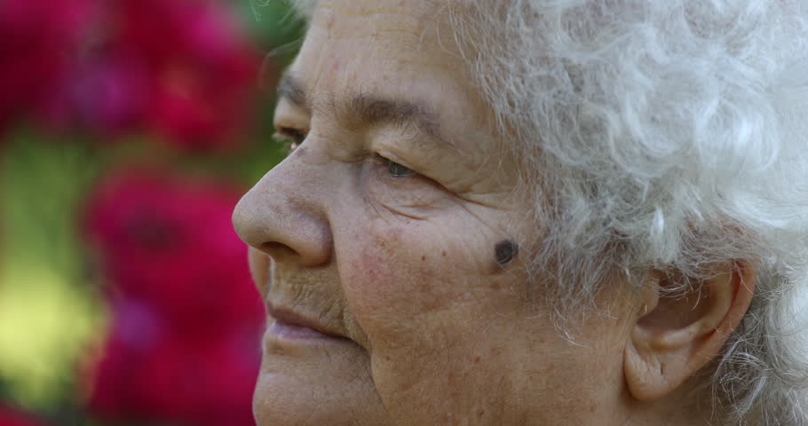 Wrinkled Face Portrait of Old Stock Footage Video (100% Royalty-free ...