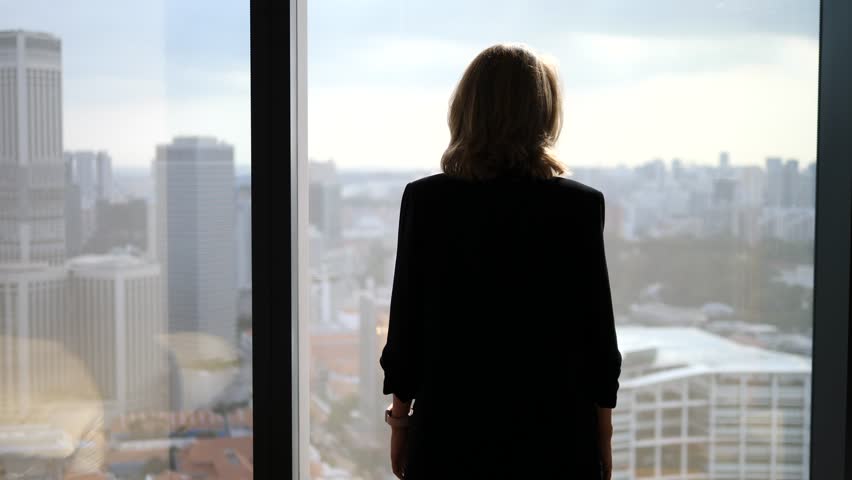 Thoughtful Young Business Woman Looking Stock Footage Video (100% ...