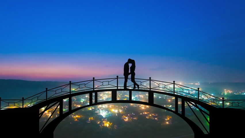 Love Couple Took Off The Lantern Light To The Night Sky Stock Footage ...