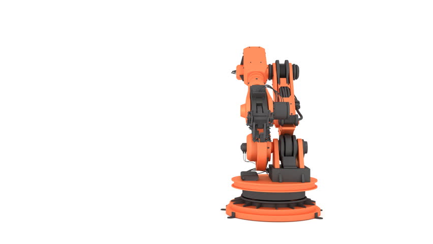 Robotic Arm On White Background. Stock Footage Video (100% Royalty-free ...