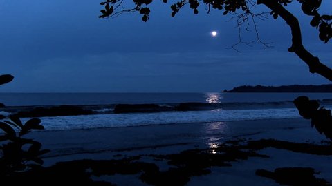 Moon Over Beach