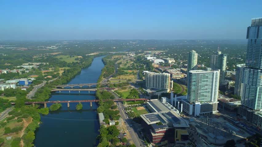 Aerial Flight Over Austin Texas Stock Footage Video (100% Royalty-free ...