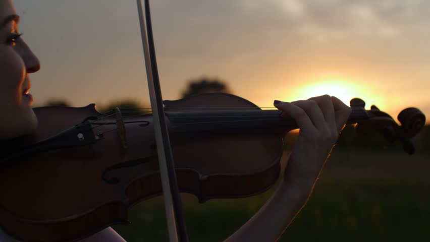 Violinist playing at sunset image - Free stock photo - Public Domain ...