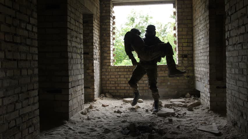 Heroic Army Soldier Carrying His Stock Footage Video (100% Royalty-free ...