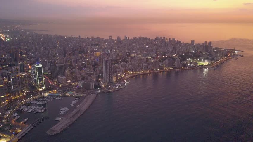 Flying Over Beirut Bay Marina Stock Footage Video (100% Royalty-free ...