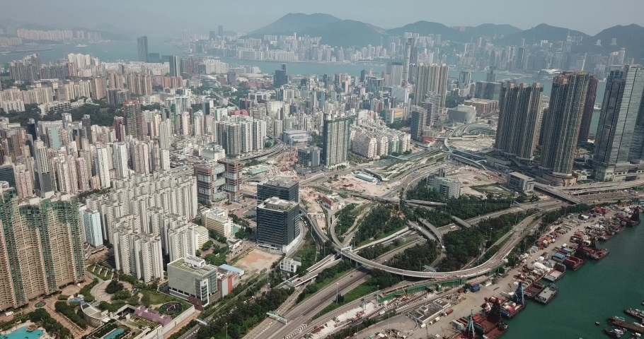 4k Aerial View of Kowloon, Stock Footage Video (100% Royalty-free ...