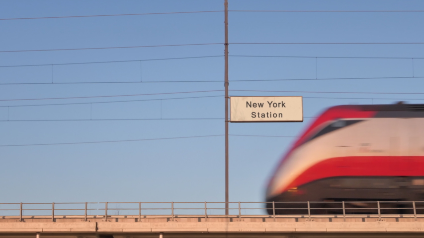 New York Railway Billboard Train Stock Footage Video (100% Royalty-free ...