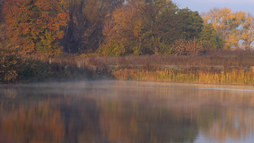 Fog and Mist over the lake landscape at Sunset image - Free stock photo ...