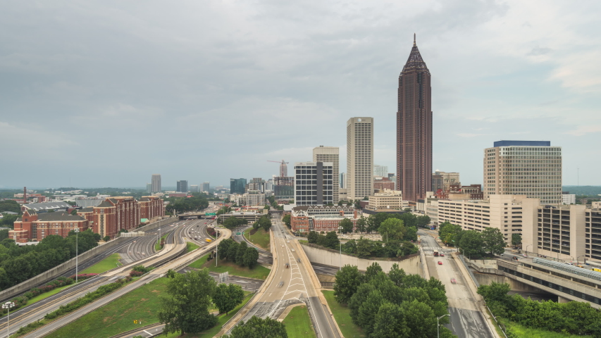 Skyline and sky towers with highways in Atlanta, Georgia image - Free ...