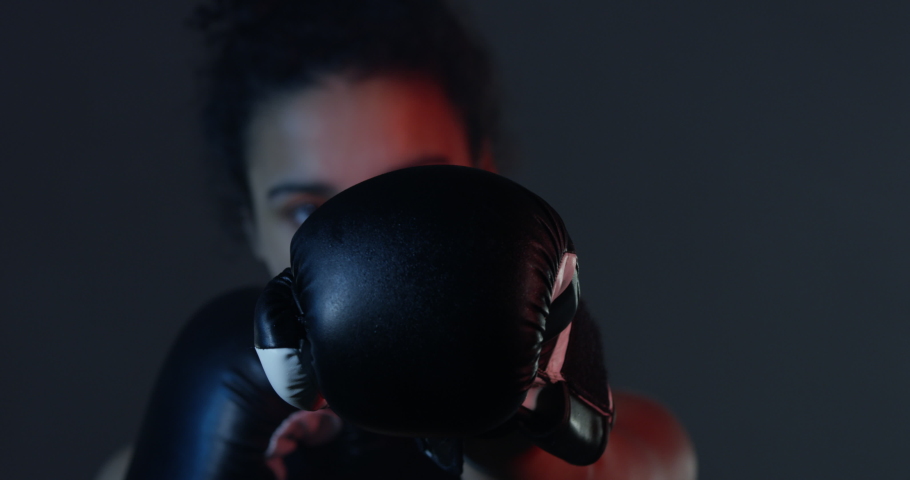 Female Boxer Guarding Face then Stock Footage Video (100% Royalty-free ...
