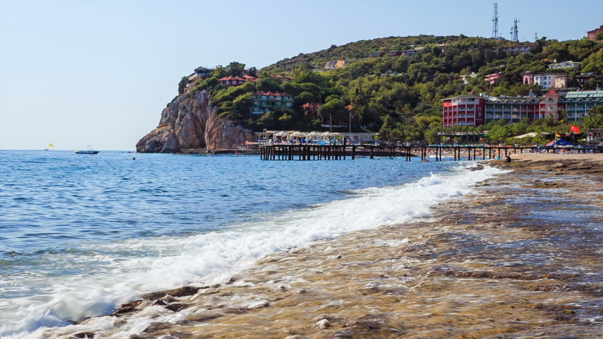Landscape with ocean and hotels in Turkey image - Free stock photo ...
