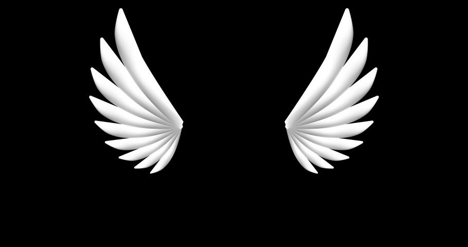 Flapping Cartoon White Wings On Stock Footage Video (100% Royalty-free ...