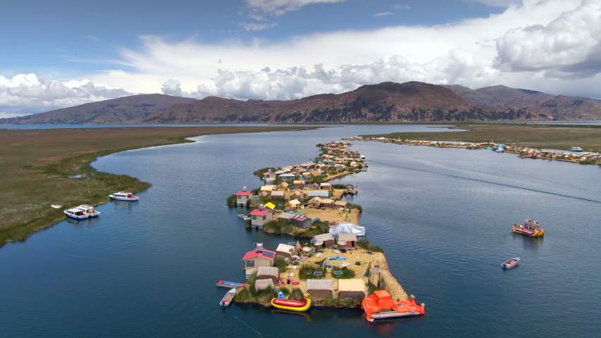 Lake Titicaca And Floating Island In Peru Image Free Stock Photo