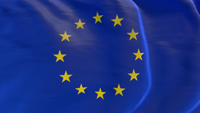 Seamless Loop - Flag Of The European Union Waving In The Wind With ...