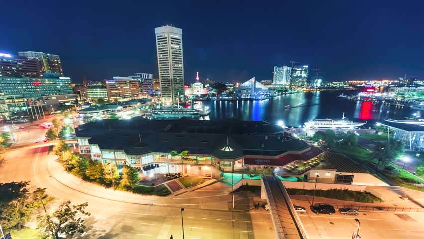 Aerial View Timelapse of Baltimore Stock Footage Video (100% Royalty ...