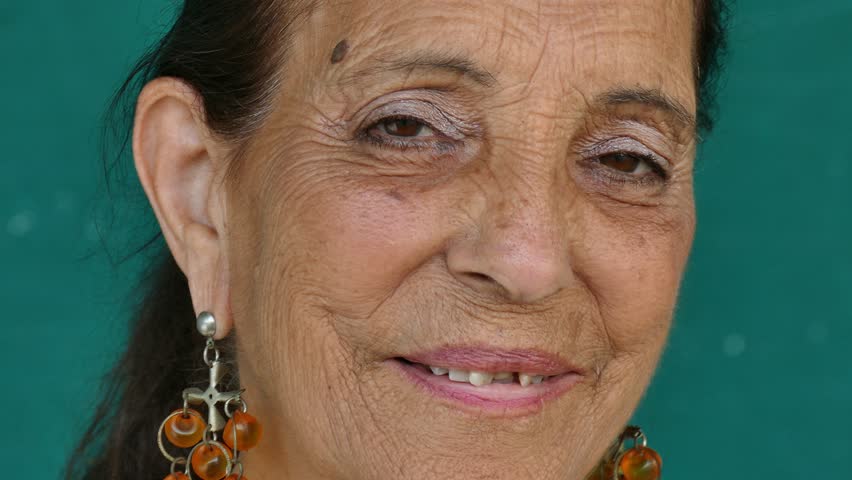 Sad Old People Portrait With Emotions And Feelings. Anxious Hispanic ...