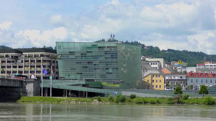 LINZ, AUSTRIA - JUNE 25, 2015: 4K Footage Of The Ars Electronica Center ...