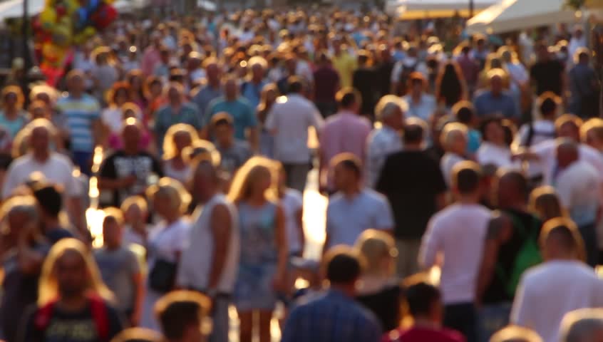 Street Filled With A Very Busy Anonymous Crowd Stock Footage Video ...