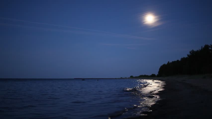 Moon Over Beach Stock Video Footage - 4K and HD Video Clips | Shutterstock