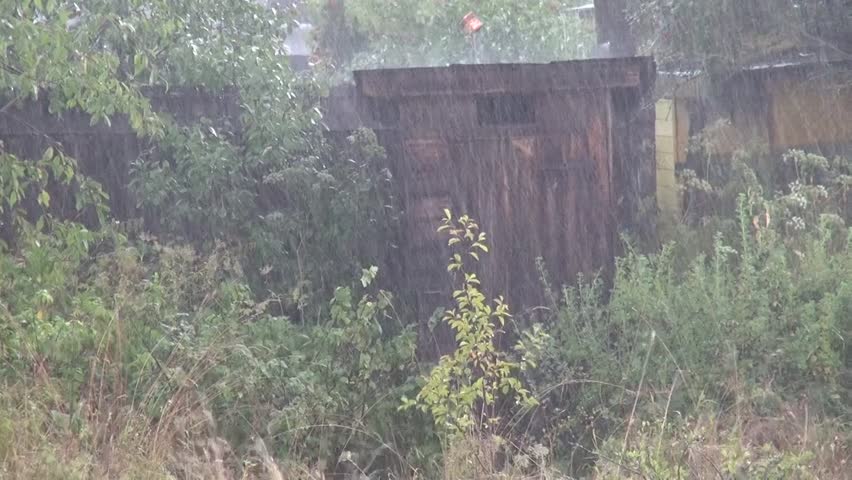 Terrible Shed Rain Storm. Weather Stock Footage Video (100% Royalty ...