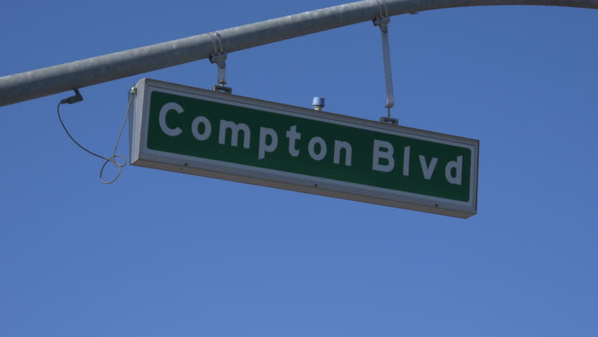 Compton Blvd Street Sign In Compton California Stock Footage Video ...