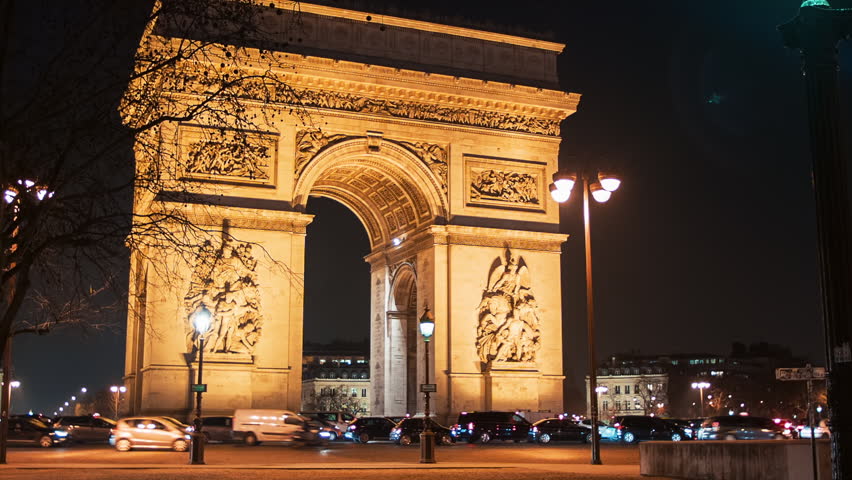 PARIS - AUGUST 04: Lighting The Triumphal Arch On August 04, 2016 In ...