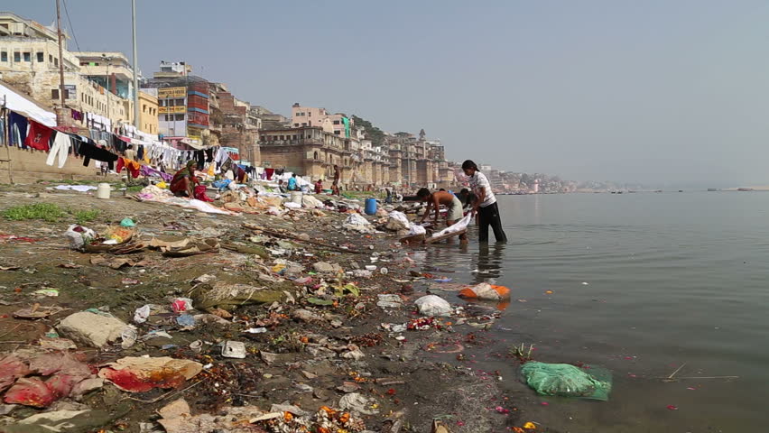 VARANASI, INDIA - 25 FEBRUARY 2015: View On People Going Through Waste ...
