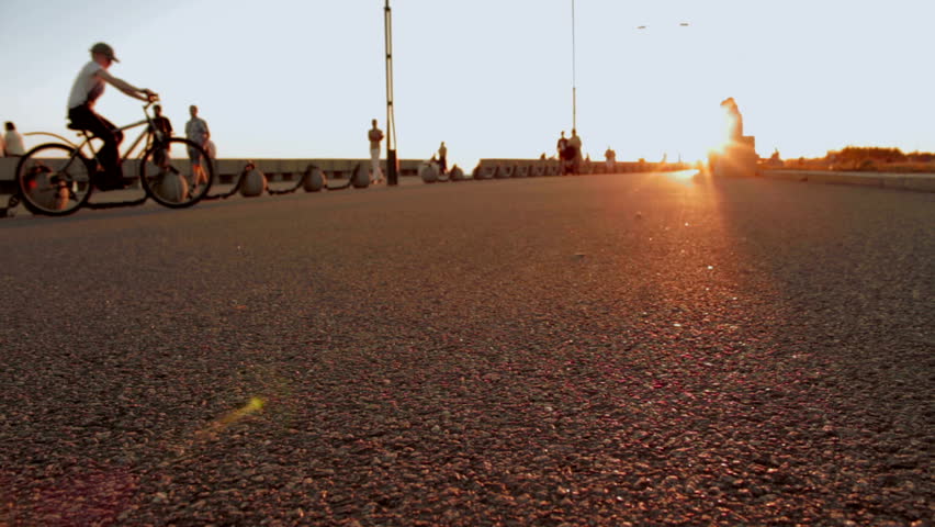 People Stroll Along the Promenade Stock Footage Video (100% Royalty ...
