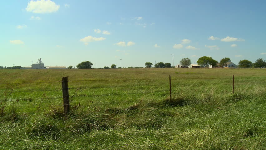 Kansas Agricultural Crop And Field Establishing Shot. Midwest Farm In ...