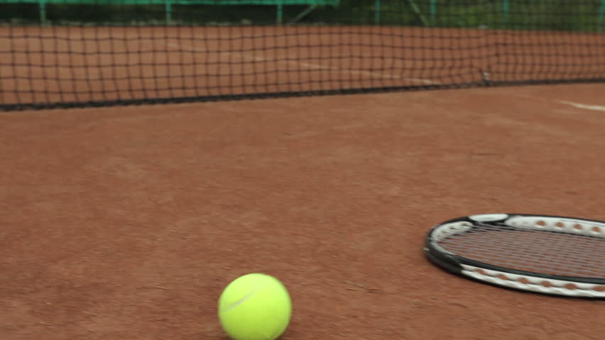 Rolling Tennis Ball Along Court Line. Stock Footage Video 16563244 ...