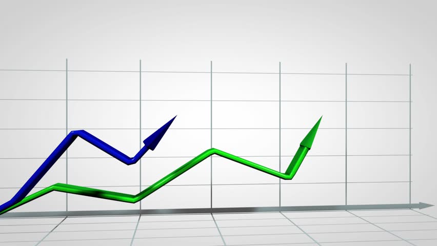 Positive And Negative Trend Chart On White Background. Stock Footage ...