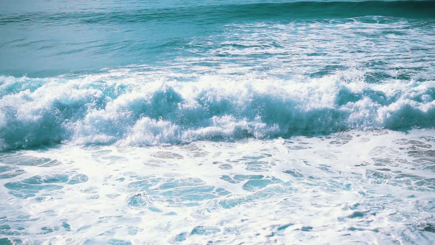 Slow Motion Ocean Waves Breaking Stock Footage Video (100% Royalty-free ...
