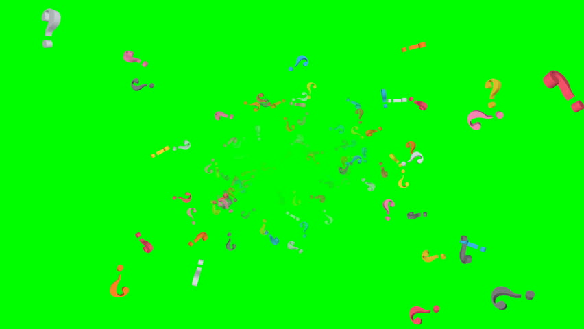 Falling Question Marks Animation - Looping, Multi Color, Green Screen ...