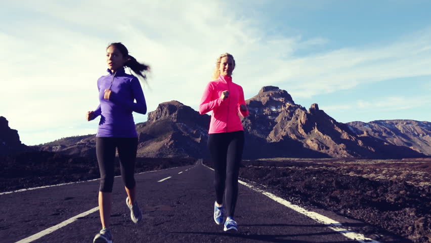 Sport Running People Running Fast On Road. Runners Doing Sprinting ...