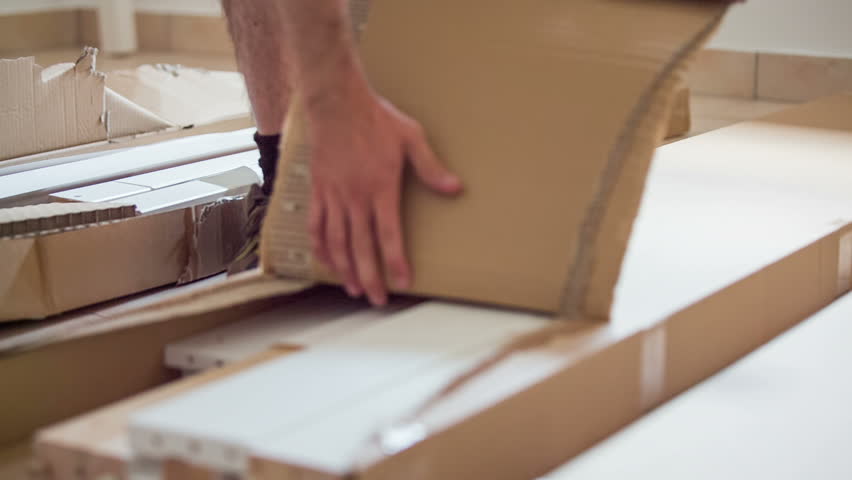 Ripping Apart Long Cardboard Box Stock Footage Video (100% Royalty-free ...