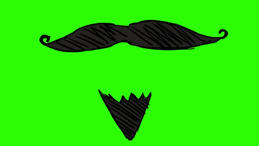 Stock Video Clip of Hand Drawn Mustache - Green Screen | Shutterstock