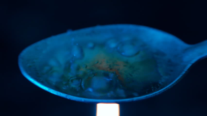 The Spoon Boiling Drug Heroin Stock Footage Video (100% Royalty-free ...