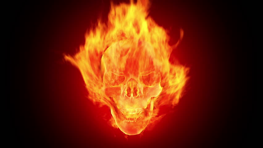 Flaming Skull Burning In Hell Fire Stock Footage Video 328306 ...