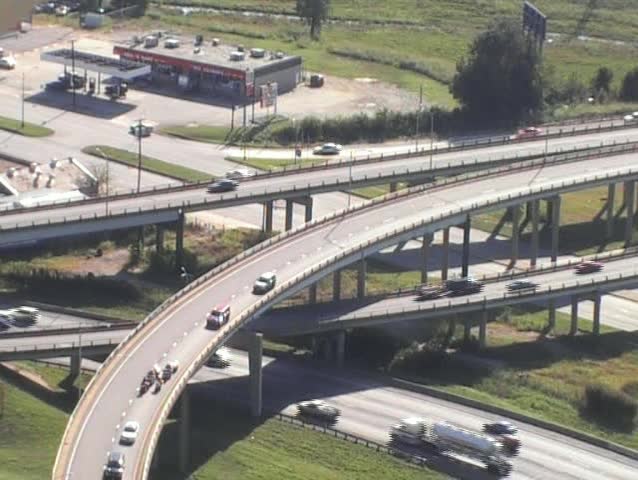 Aerial Dusk View Major Traffic Interchange Seattle City Interstate 90 ...
