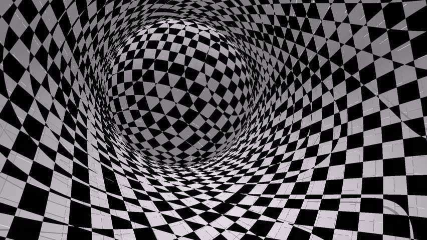 Checker Motion Background In Black And White. Floor. Depth Of Field And ...