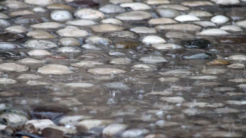 Rain Falling On Rock Concrete Stock Footage Video (100% Royalty-free ...