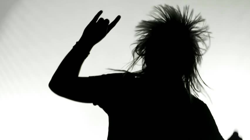 Silhouette Head Banging At Concert With Strobe Lighting, Slow Motion 3 ...