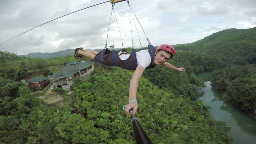 Stunning Footage Of A Couple Sliding Down A Zipline, Zip-line, Thy Are ...