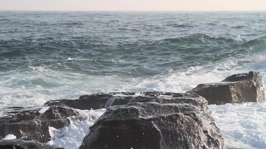 The Strong Sea Waves Breaking Stock Footage Video (100% Royalty-free ...