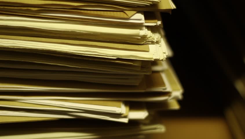 Stacks Of Old Papers, Old Office Documents, Old Paper Work. Stockvideos ...