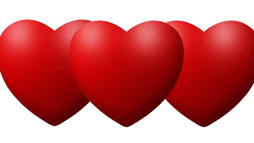 Love Heart Thumping Beating On White Background.Animation Of Red Love ...