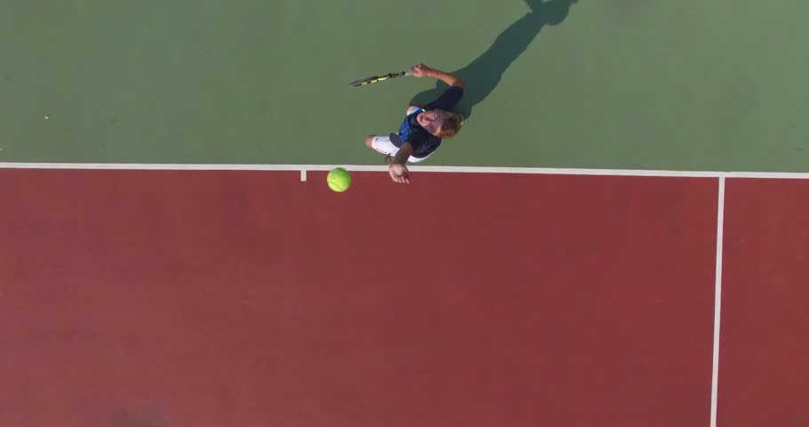 Overhead Shot. Serve with Professional Stock Footage Video (100% ...