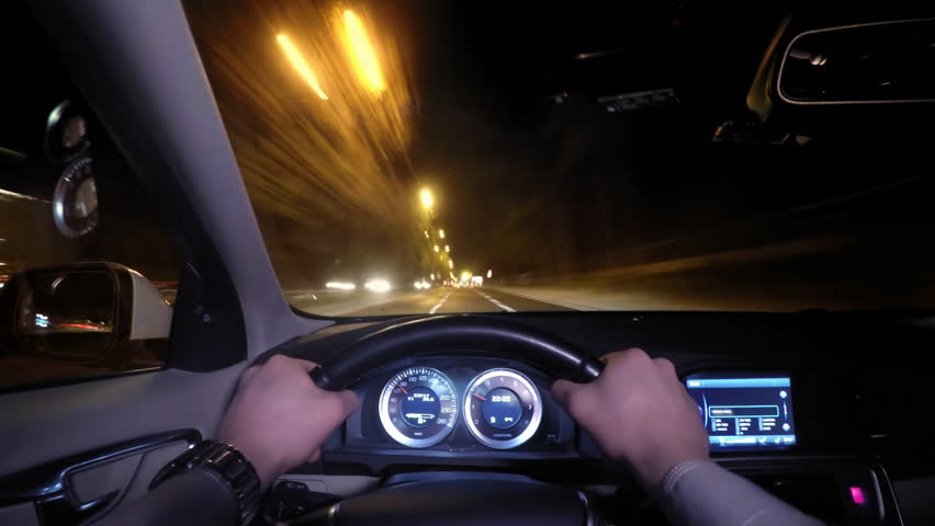 Driver POV, Dashboard Controls, Jostle, Slightly, As Car Heads Down ...