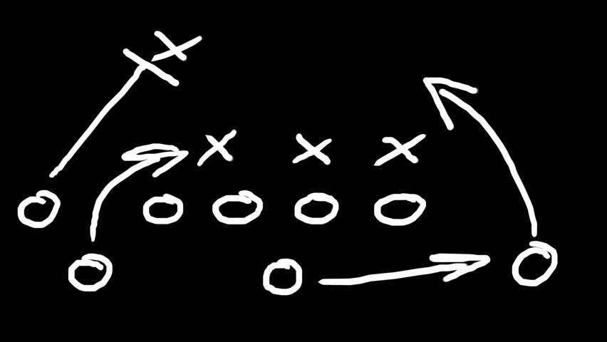 Coach's Animated Football Playbook On Black Stock Footage Video 3889031 ...
